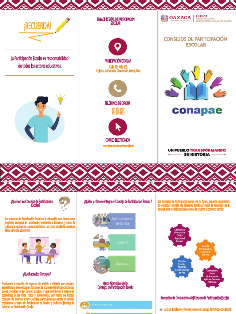 Triptico Consejos de Participación Escolar | PDF