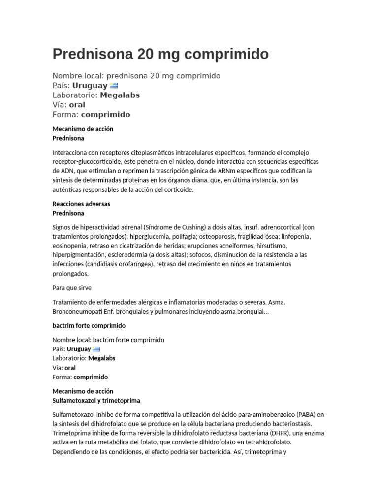 Prednisona 20 mg comprimido | PDF