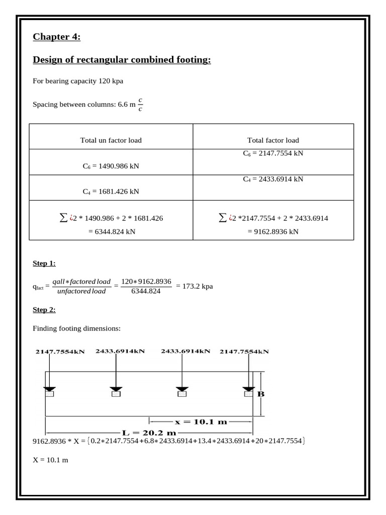 3 Design of Rectangular Combined Footing | PDF | Shear Stress ...