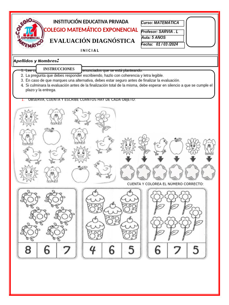Evaluación Diagnostica 5 Años | PDF