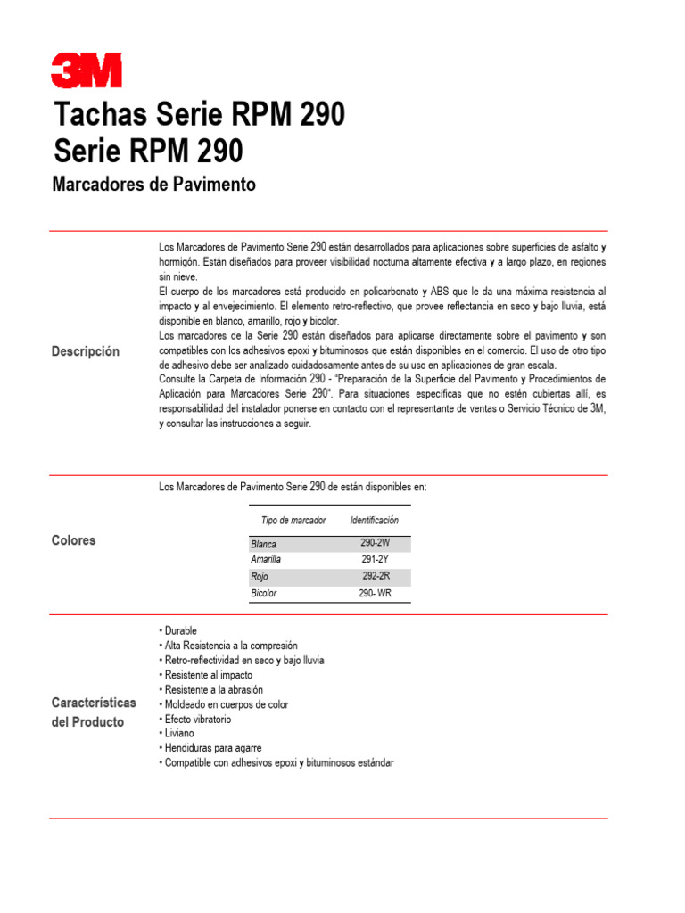 ficha_tecnica tachas 3M - copia | PDF