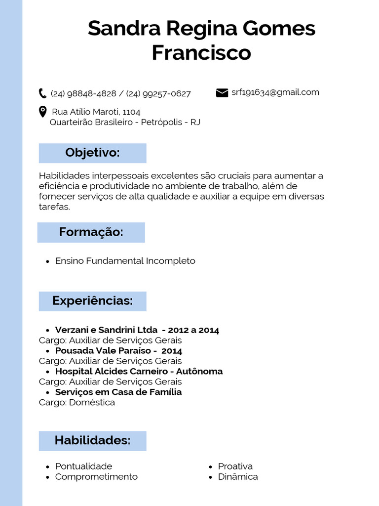 Curriculo Sandra | PDF