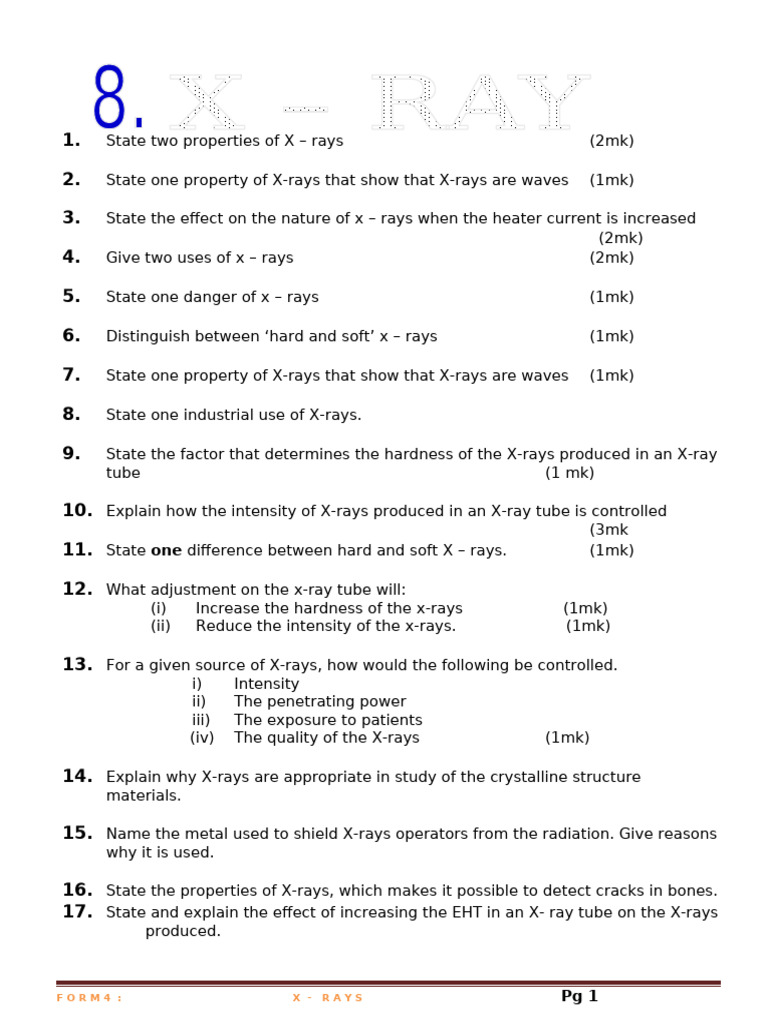 1 - 7 X Rays | PDF