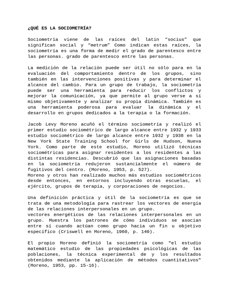 Definición de Sociometría | PDF