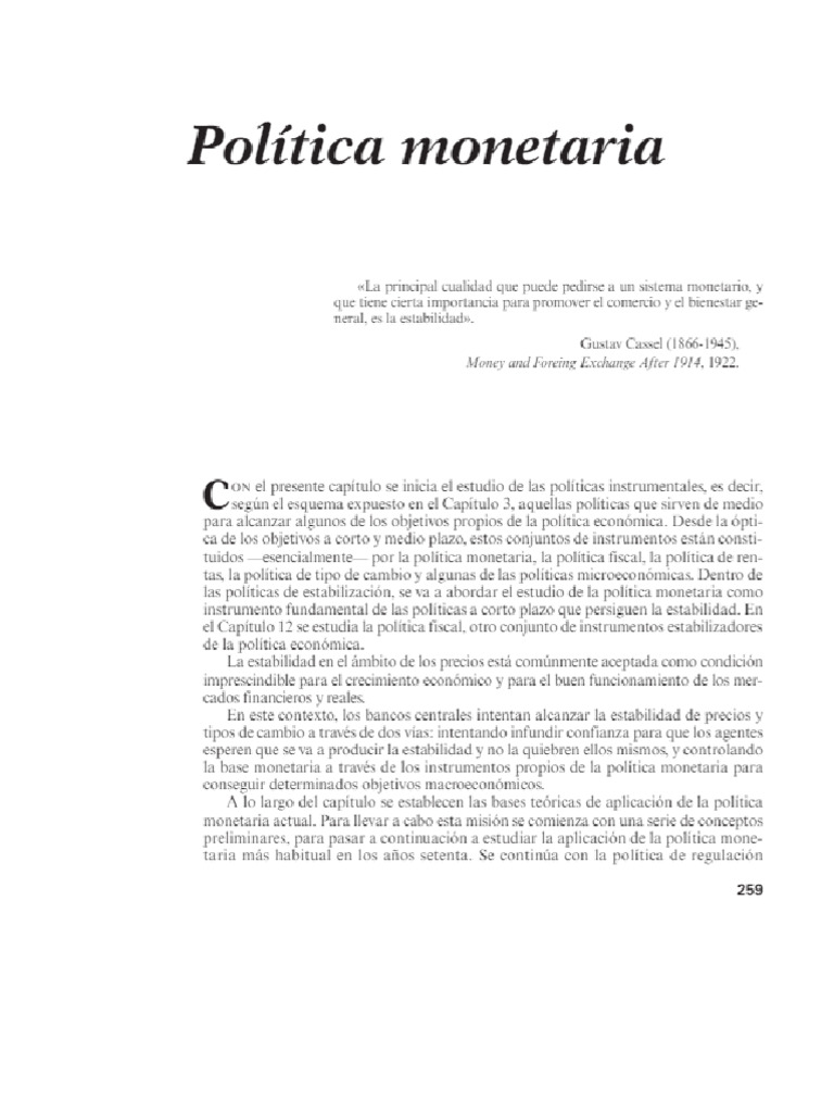 Política Monetaria | PDF