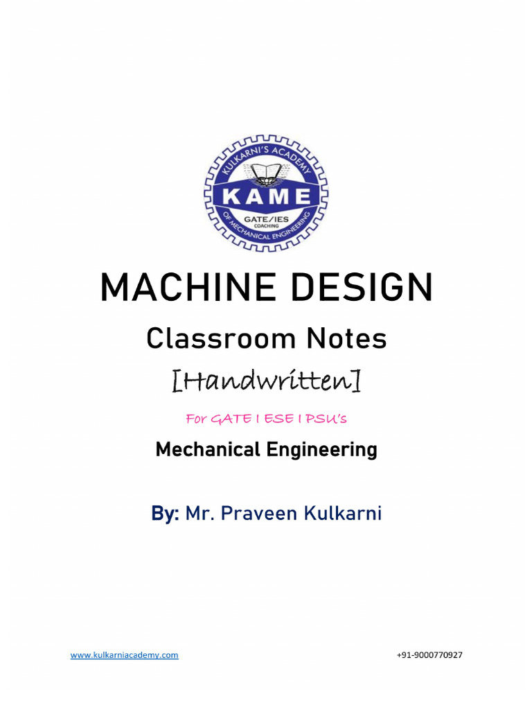 Machine design Notes | PDF