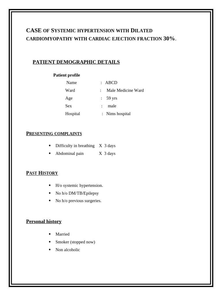 Case 18 Systemic Hypertension With Dilated | PDF | Hypertension ...