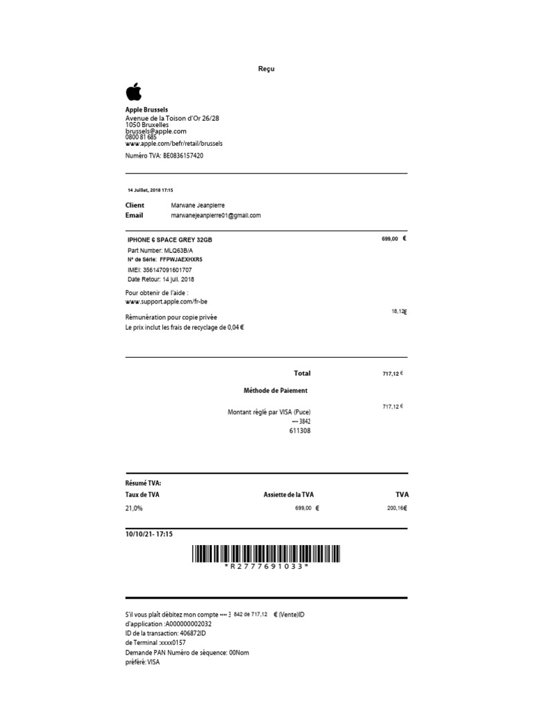 Facture Apple 7 | PDF