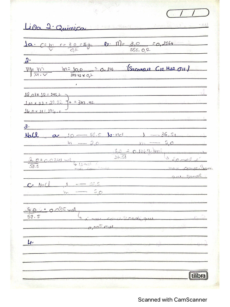 Lista 2 Quimica | PDF