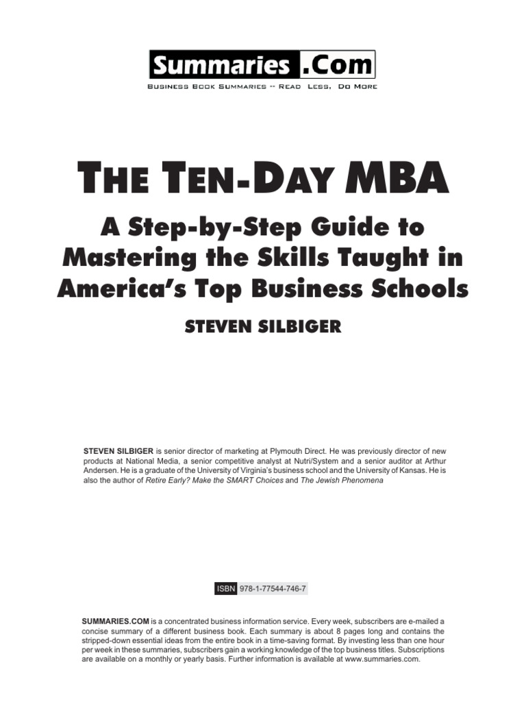 The Ten Day Mba | PDF