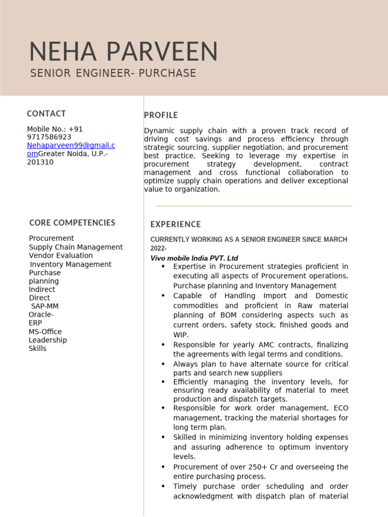 Neha Parveen Resume | PDF