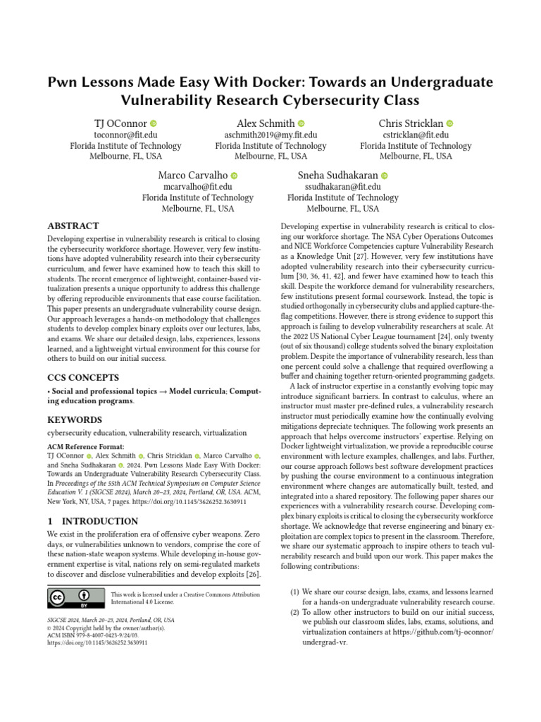 Sigcse 24 Oconnor | PDF