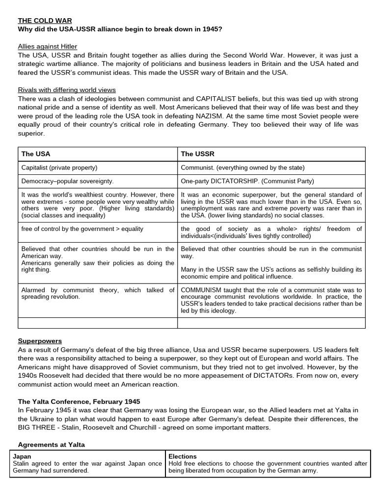 Historia - The Cold War | PDF