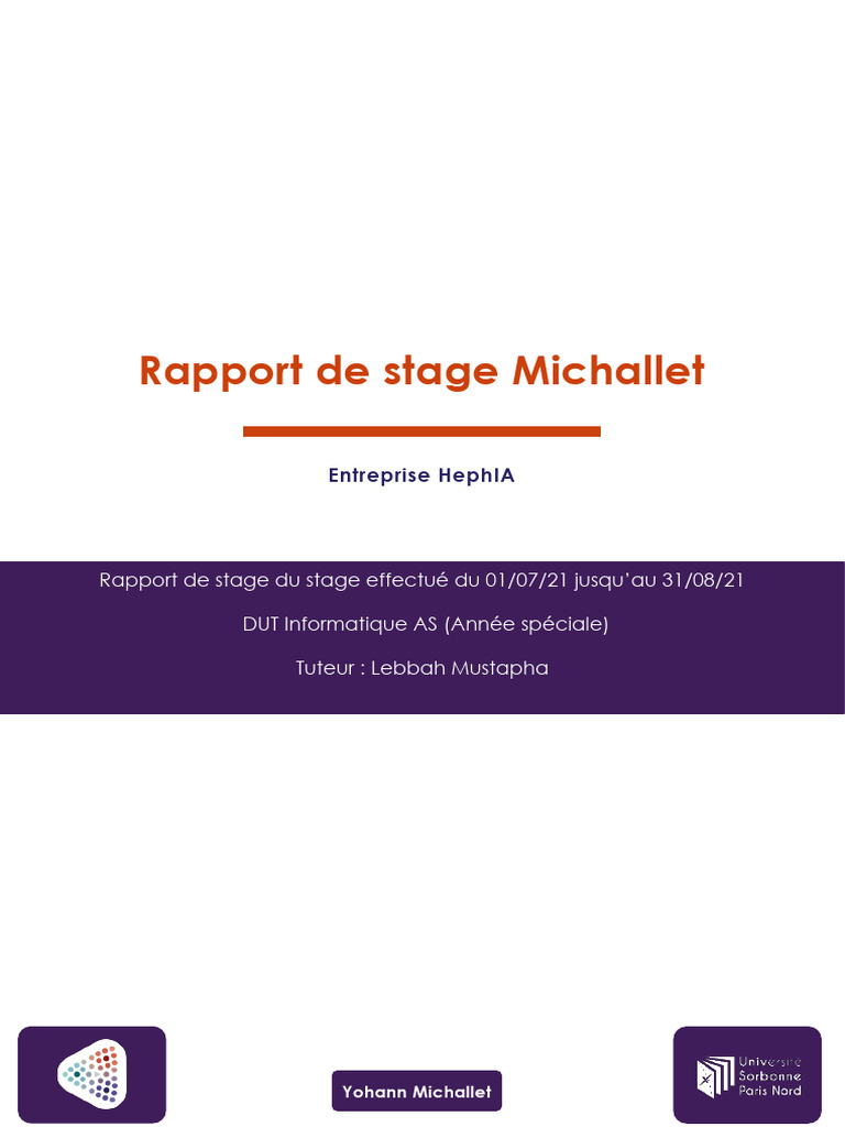 Rapport Stage | PDF