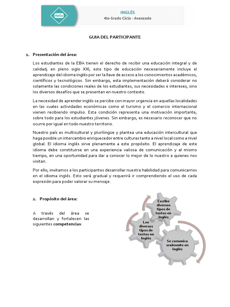 Ingles Cuarto Guia Del Participante | PDF