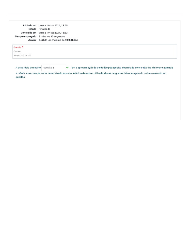 Didatica Questionário 04 | PDF | Aprendizado | Autoajuda