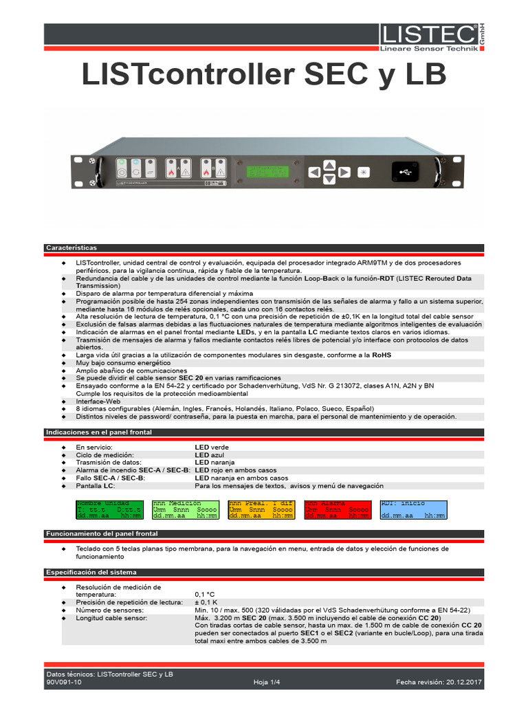 Listec Sensor Cable Systems Solutions Products LIST System 90V091 10 ...