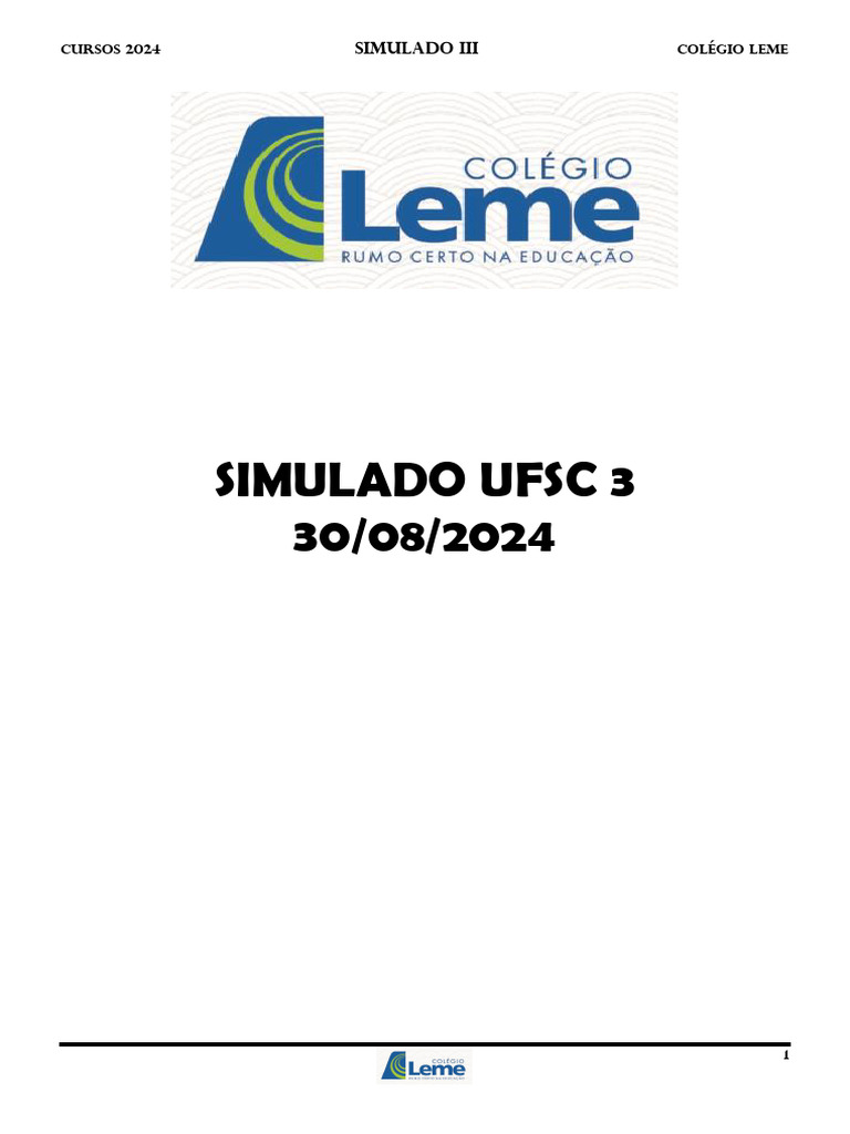 SIMULADO UFSC 3 | PDF SIMULADO UFSC 3 | PDF