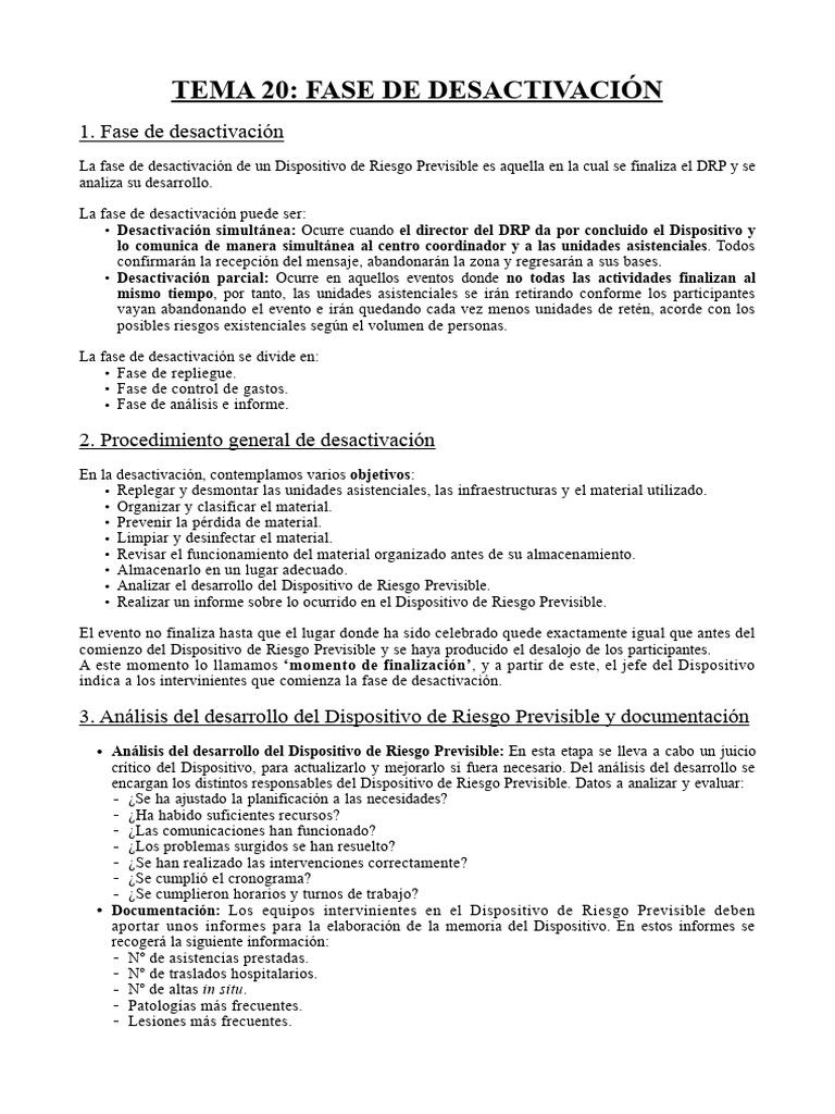 Desactivación de Dispositivos de Riesgo | PDF
