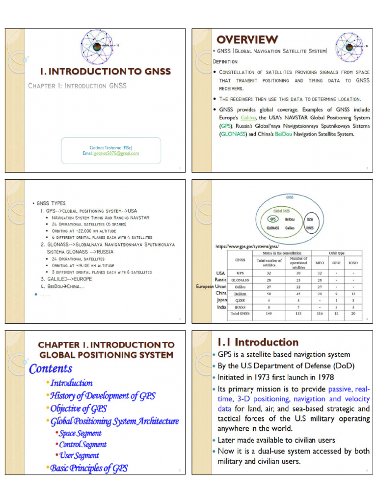 (GNSS) Chapter 1-Introduction1 | PDF