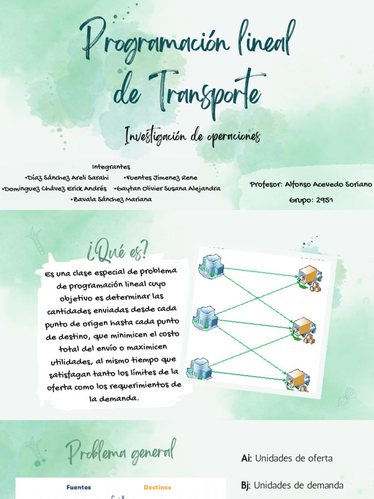 Programación Lineal de Transporte | PDF