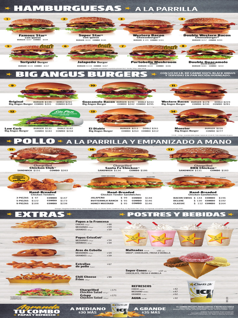 Menú Carls JR | PDF