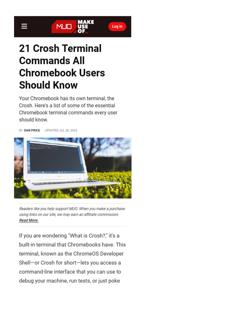 21 Crosh Terminal Commands All Chromebook Users Should Know | PDF