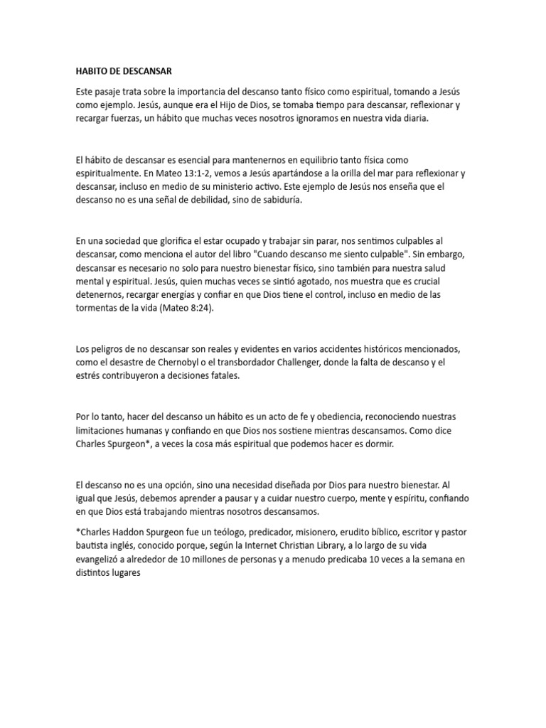 HABITOS de Jesus Resumen Capitulos | PDF