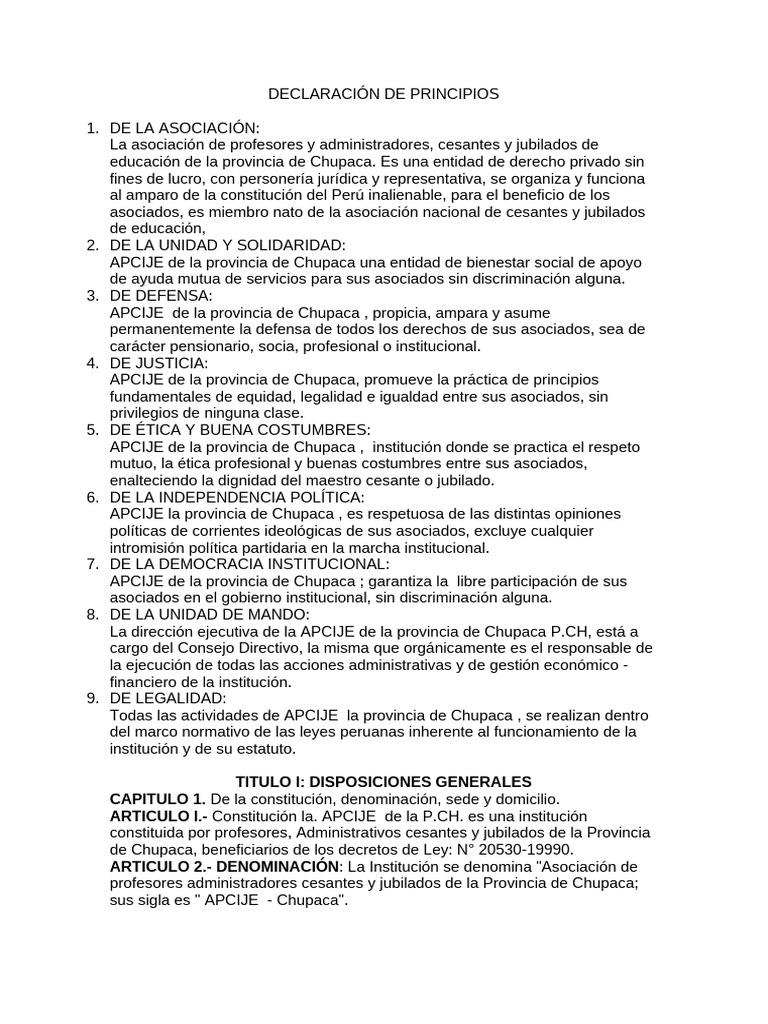 Disposiciones Generales | PDF