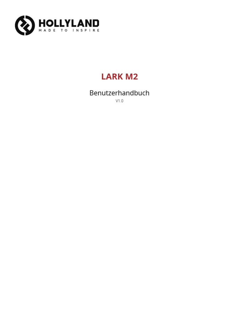 LARK M2 User Manual (German) V1.0 | PDF
