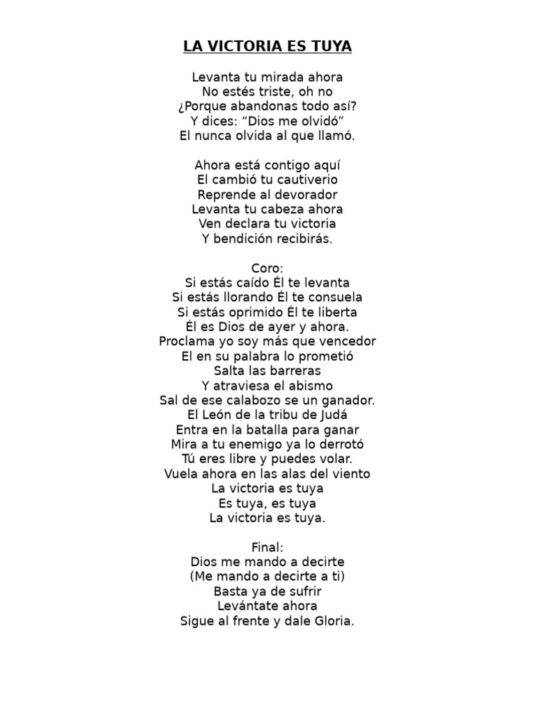 La victoria es tuya: Alabanza y fe | PDF