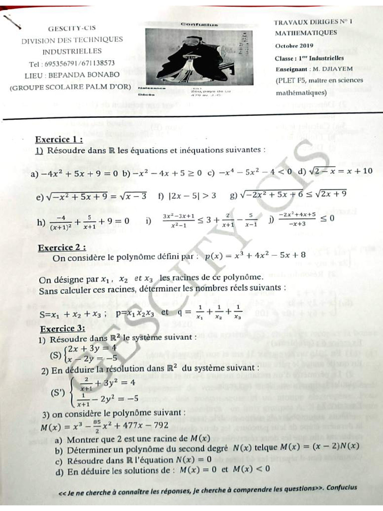 TD.1.maths. 1ere | PDF