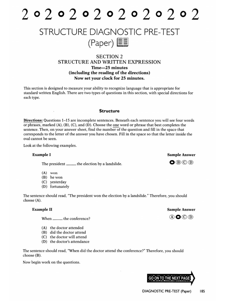 Structure Written Expression Practice 1 | PDF