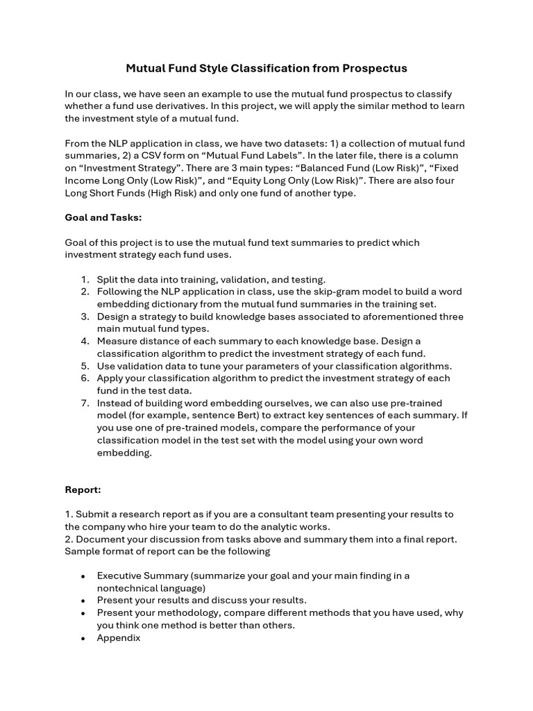 Mutual Fund Style Classification - 2024 | PDF | Applied Mathematics ...