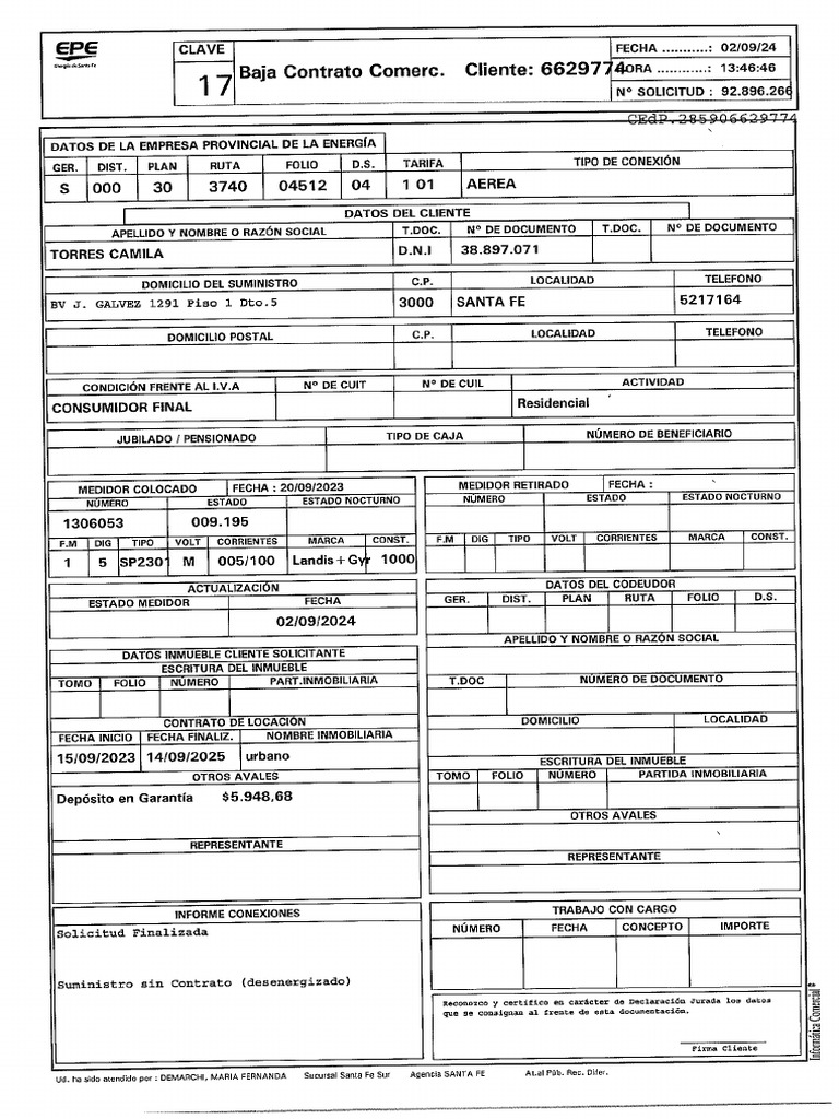 Formulario Clave Generada | PDF