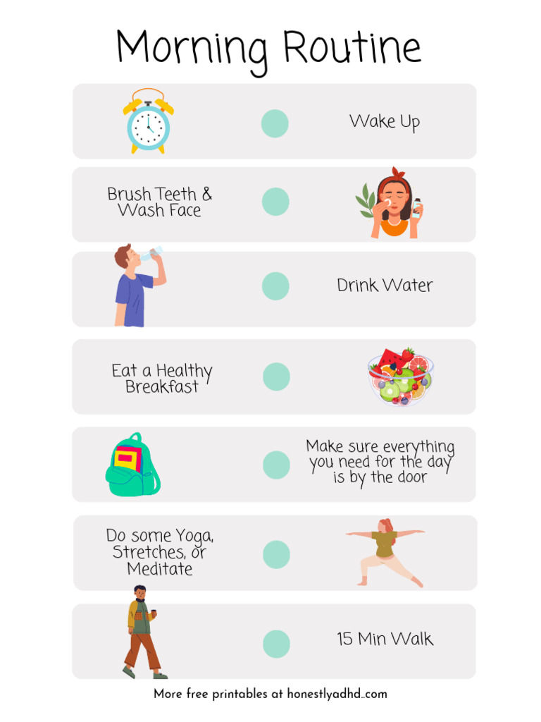 05 ADHD Morning Routine Printable PDF | PDF