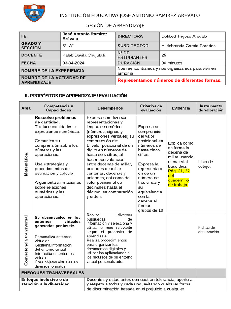 Representamos Números de Diferentes Formas | PDF | Números | Notación ...