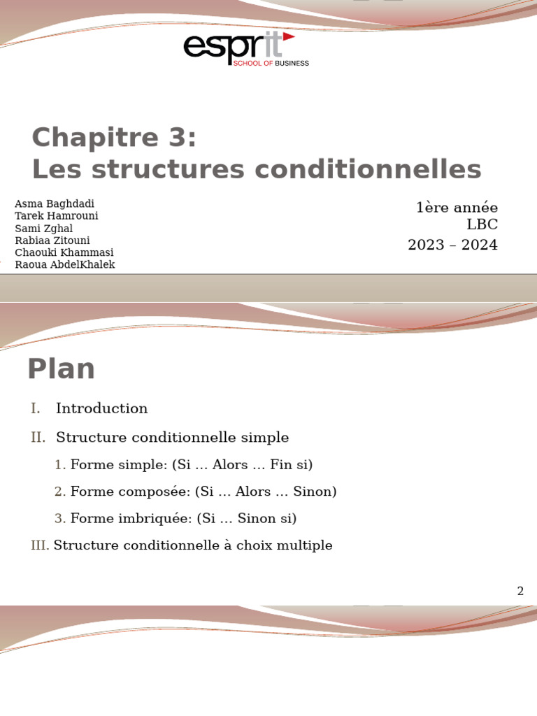 Les Structures Conditionnelles 2 | PDF