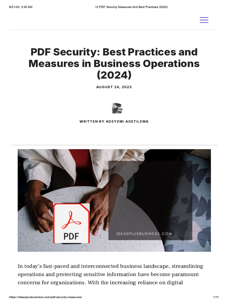 12 PDF Security Measures and Best Practices (2024) | PDF