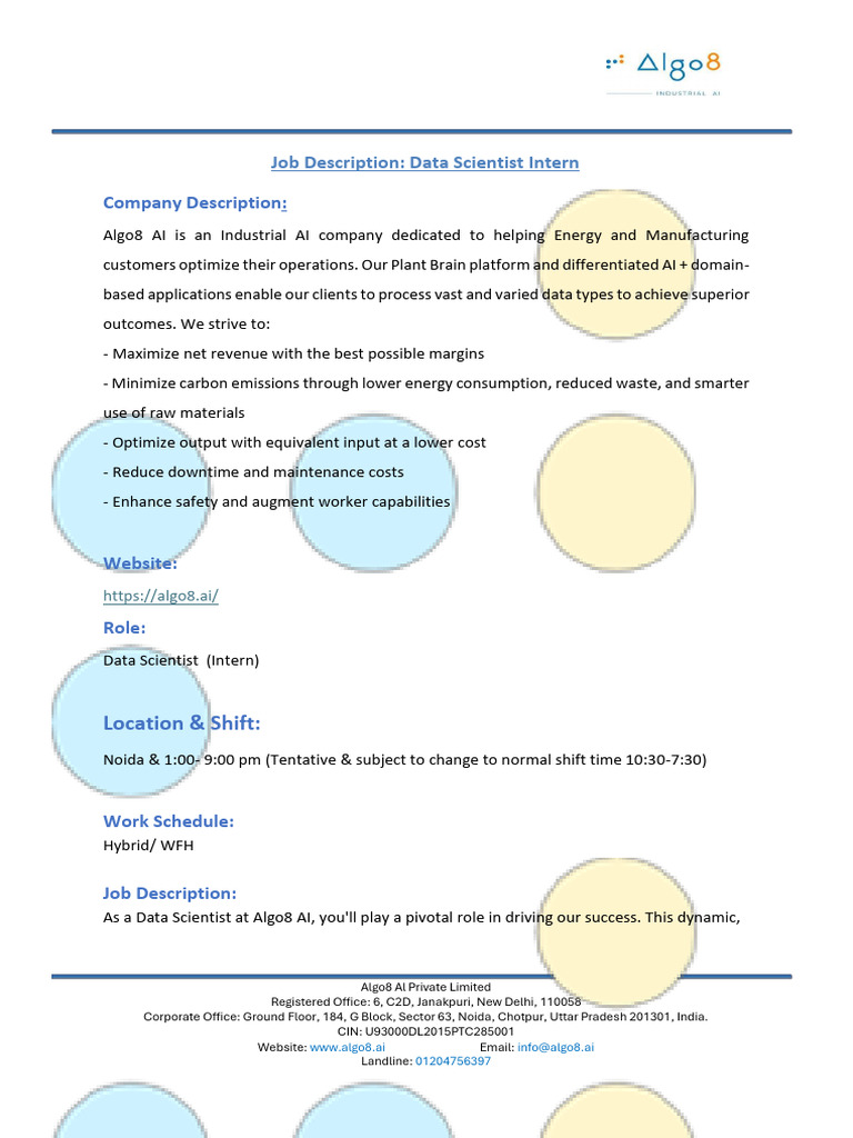 JD Data Scientist (General) - Intern-1 2 | PDF