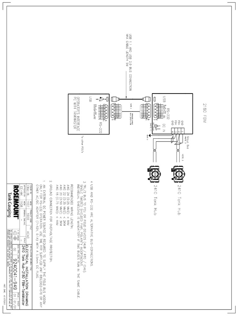 Drawing 2410 Hub 2180 FBM Tankmaster Rosemount en 81096 | PDF