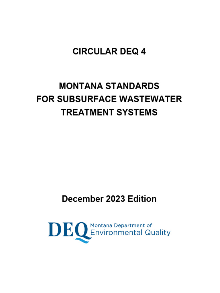 Montana DEQ Circular 4 Standards | PDF | Septic Tank | Sewage Treatment