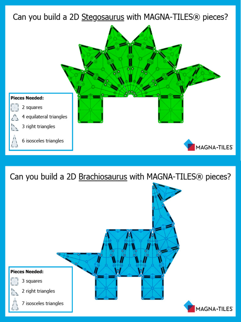 2D Dinosaur Builds with MAGNA-TILES® | PDF