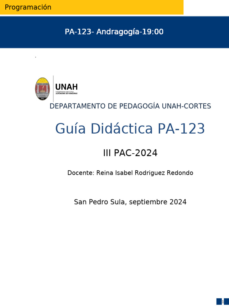 Pa-123 - Andragogia - Iii Pac - 2024 - Reina Rodriguez R. | PDF