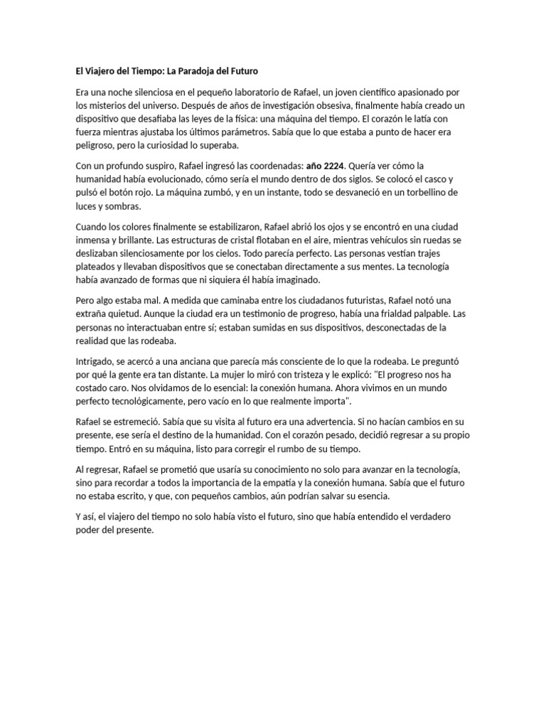 El Viajero Del Tiempo | PDF | Viaje en el tiempo