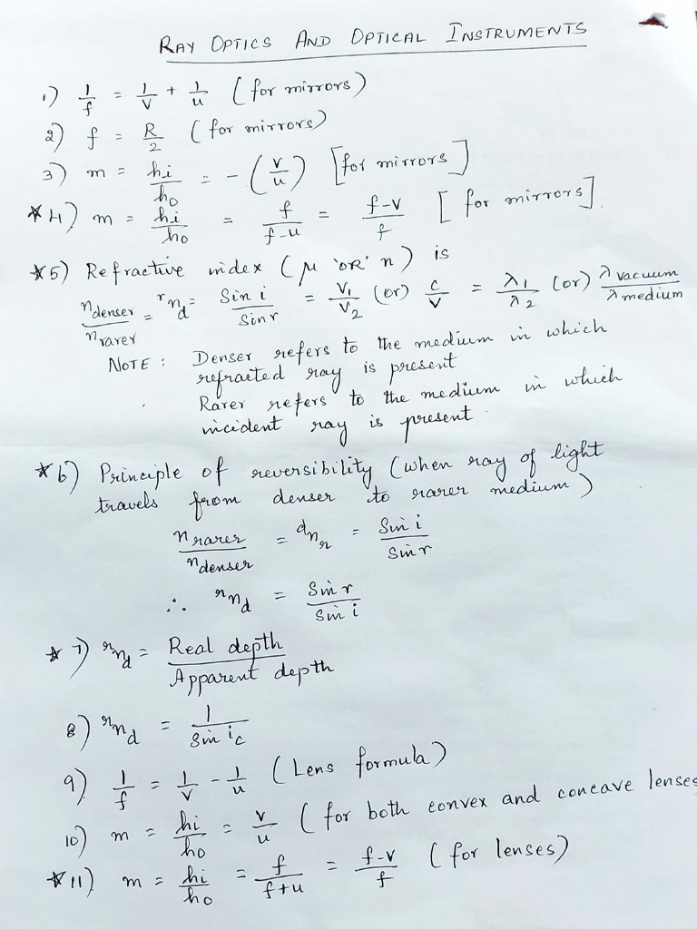 Xiith Volume 2 Derivations and Formulae List Physics | PDF