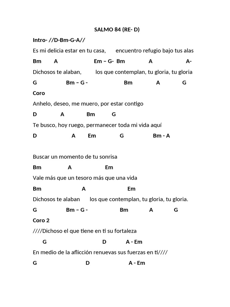 Salmo 84 - Dm- Notas | PDF