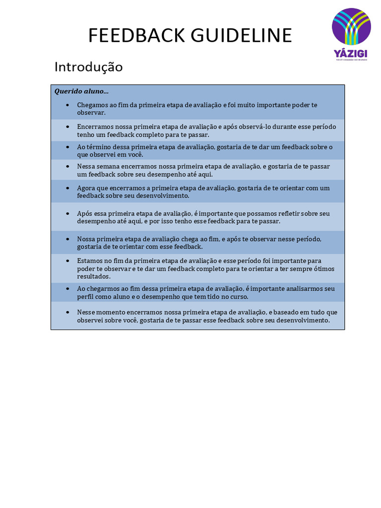Feedback Guideline | PDF