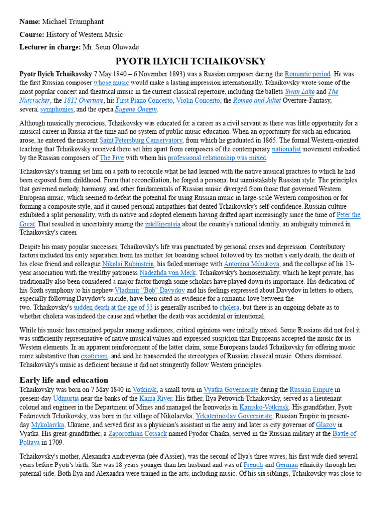 Tchaikovsky | PDF