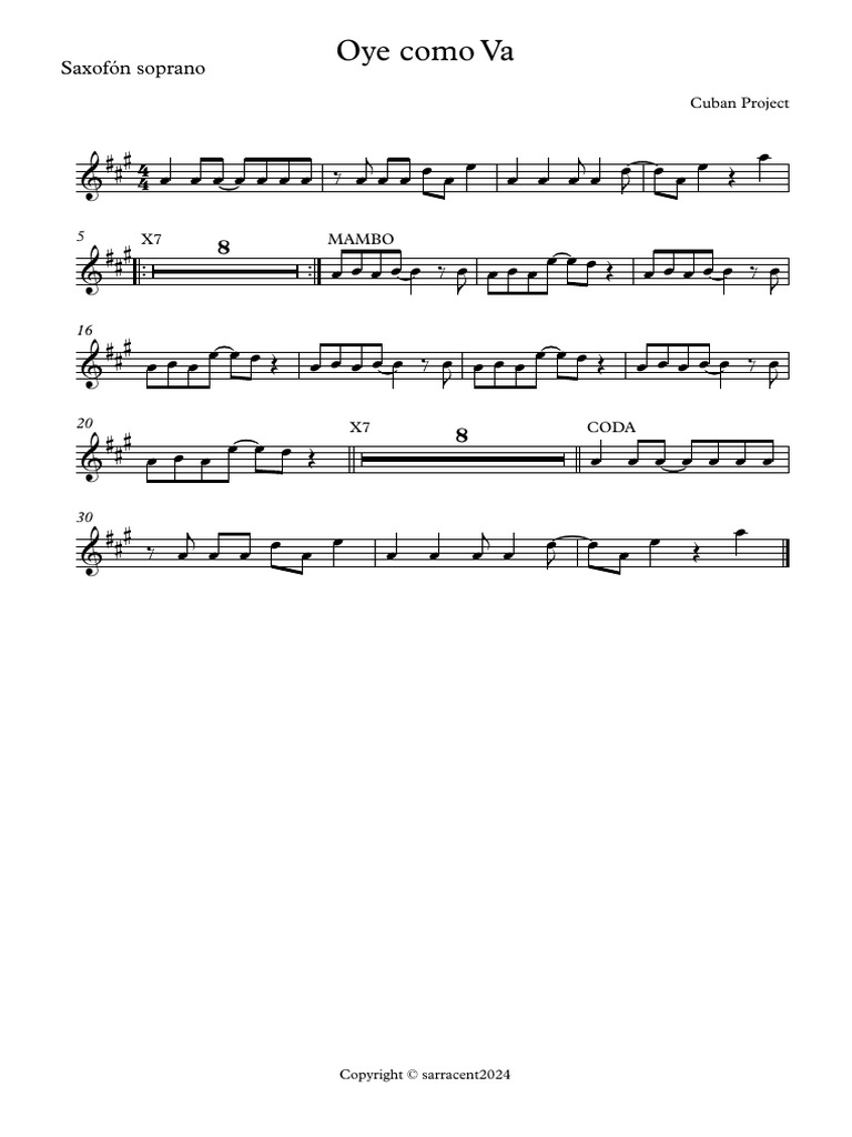 OYE COMO VA BB | PDF